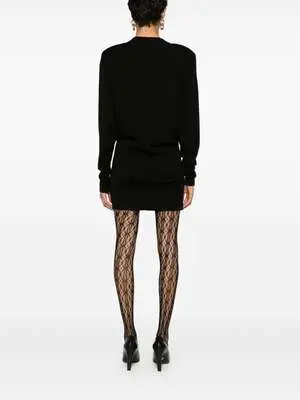 Saint Laurent V-neck Wool Dress