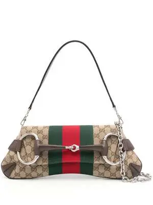 Gucci Medium Horsebit Chain Shoulder Bag - Neutrals
