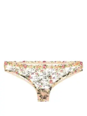 GILDA & PEARL Fiori Lace Briefs - Brown