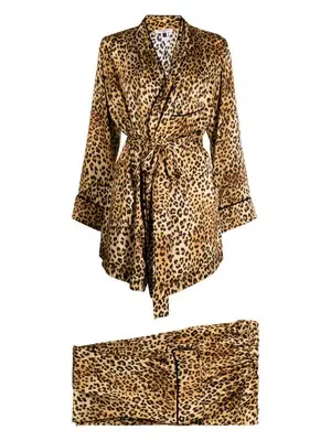 GILDA & PEARL Golden Hollywood Silk Pyjama Set - Brown