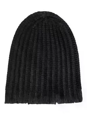 Avant Toi Distressed Knitted Beanie - Black