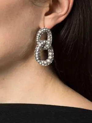 Isabel Marant Étoile Rhinestone Link Earrings - Silver