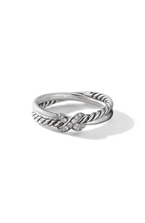 David Yurman David Yurman Petite X Diamond Ring Silver/diamond