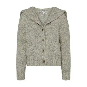 Bottega Veneta Wool Cardigan Chalk_grey_melange