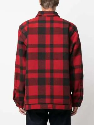 Filson Mackinaw Plaid Wool Shirt Jacket - Red