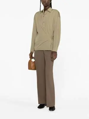 LEMAIRE Twisted Wrap Cotton Shirt - Green