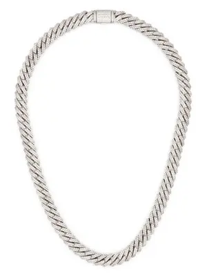 DARKAI Mini Prong Pavé Gemstone Necklace - Silver