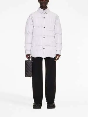 Off-White Striped Padded Shirt Jacket