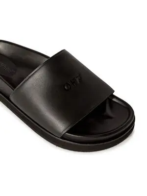 Off-White Logo-debossed Leather Slides