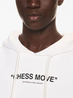 Off-White Chess Move Slogan-print Cotton Hoodie