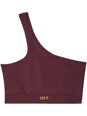 Off-White Off Stamp One-shoulder Sports Bra - Red