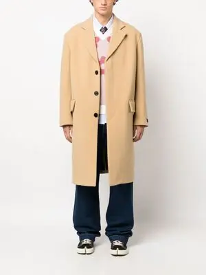 Marni Notched-lapels Single-breasted Coat - Neutrals