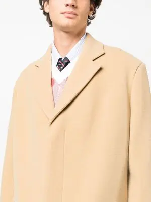 Marni Notched-lapels Single-breasted Coat - Neutrals