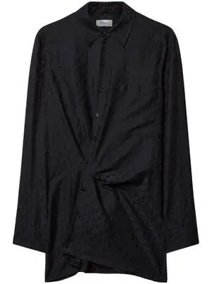 Off-White Jacquard Twisted Shirtdress