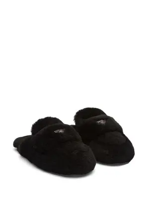 Prada Triangle-logo Shearling Mules