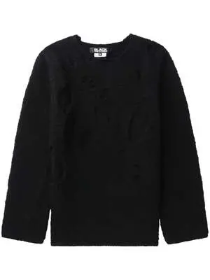 BLACK COMME DES GARÇONS Distressed-effect Wool Jumper