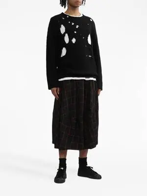 BLACK COMME DES GARÇONS Distressed-effect Wool Jumper