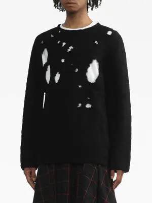 BLACK COMME DES GARÇONS Distressed-effect Wool Jumper