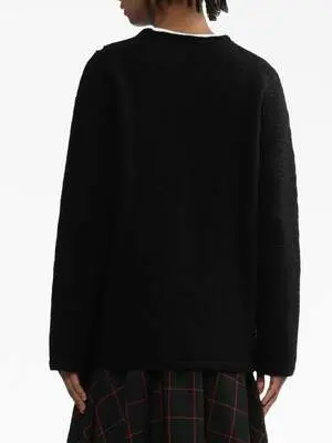 BLACK COMME DES GARÇONS Distressed-effect Wool Jumper