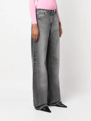 COURREGES Stonewashed Low-rise Wide-leg Jeans
