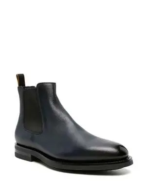 Santoni Leather Chelsea Boots - Blue