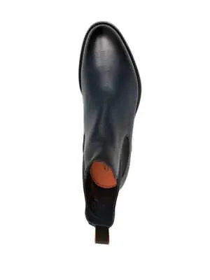 Santoni Leather Chelsea Boots - Blue