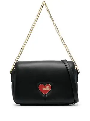 Moschino Logo-plaque Shoulder Bag - Black