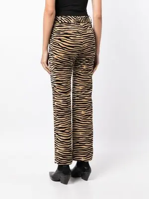 Rabanne Tiger-print Straight-leg Trousers
