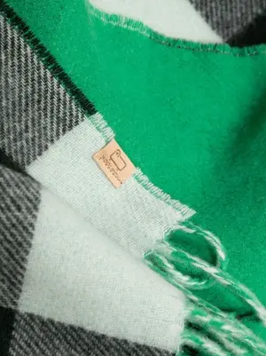 Woolrich Reversible Gingham-check Wool Scarf - Green