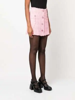Gcds Tweed Miniskirt - Pink