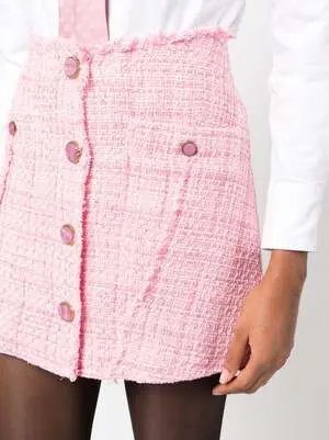 Gcds Tweed Miniskirt - Pink