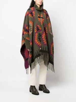 Woolrich Ikat-print Wool-blend Cape