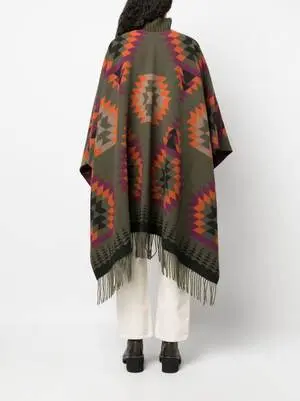 Woolrich Ikat-print Wool-blend Cape