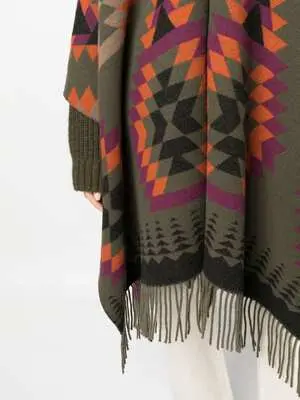 Woolrich Ikat-print Wool-blend Cape