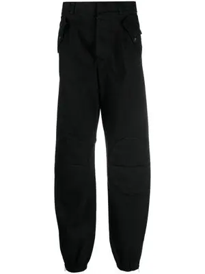 WINNIE N.Y.C Cotton Trousers With Knee-pads - Black