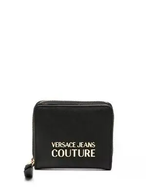 Versace Logo-plaque Textured Wallet - Black