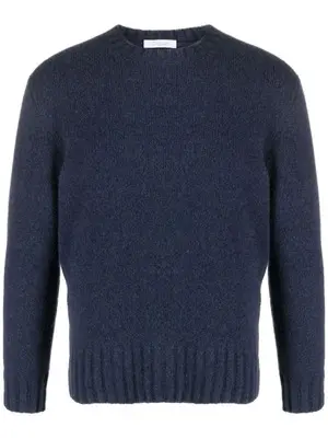 CRUCIANI Crew-neck Fine-knit Jumper - Blue