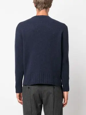 CRUCIANI Crew-neck Fine-knit Jumper - Blue