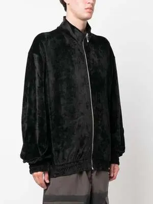 Gcds Logo-embroidered Velvet Bomber Jacket