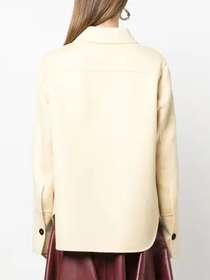 JIL SANDER Buttoned-up Cashmere Shirt Jacket - Yellow