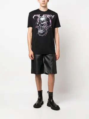 Philipp Plein Embellished-logo Detail T-shirt - Black