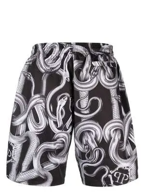 Philipp Plein Snake Logo-print Swim Shorts