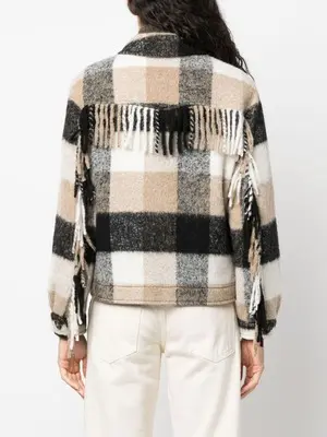 Woolrich Fringed Checked Shirt Jacket