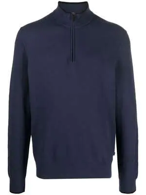 Michael Kors Half-zip Textured Cotton Jumper