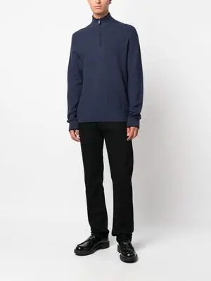Michael Kors Half-zip Textured Cotton Jumper