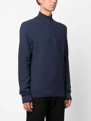 Michael Kors Half-zip Textured Cotton Jumper