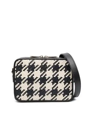 ASPINAL OF LONDON Woven Houndstooth Crossbody Bag