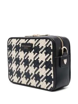 ASPINAL OF LONDON Woven Houndstooth Crossbody Bag