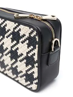 ASPINAL OF LONDON Woven Houndstooth Crossbody Bag