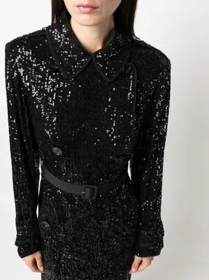 SELF-PORTRAIT Sequined Embellishment Coat